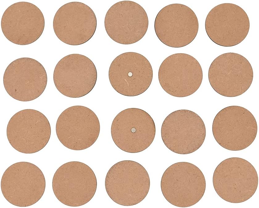 IVEI DIY MDF Wood Sheet Round Craft Magnet - Plain MDF Fridge Magnet B ...