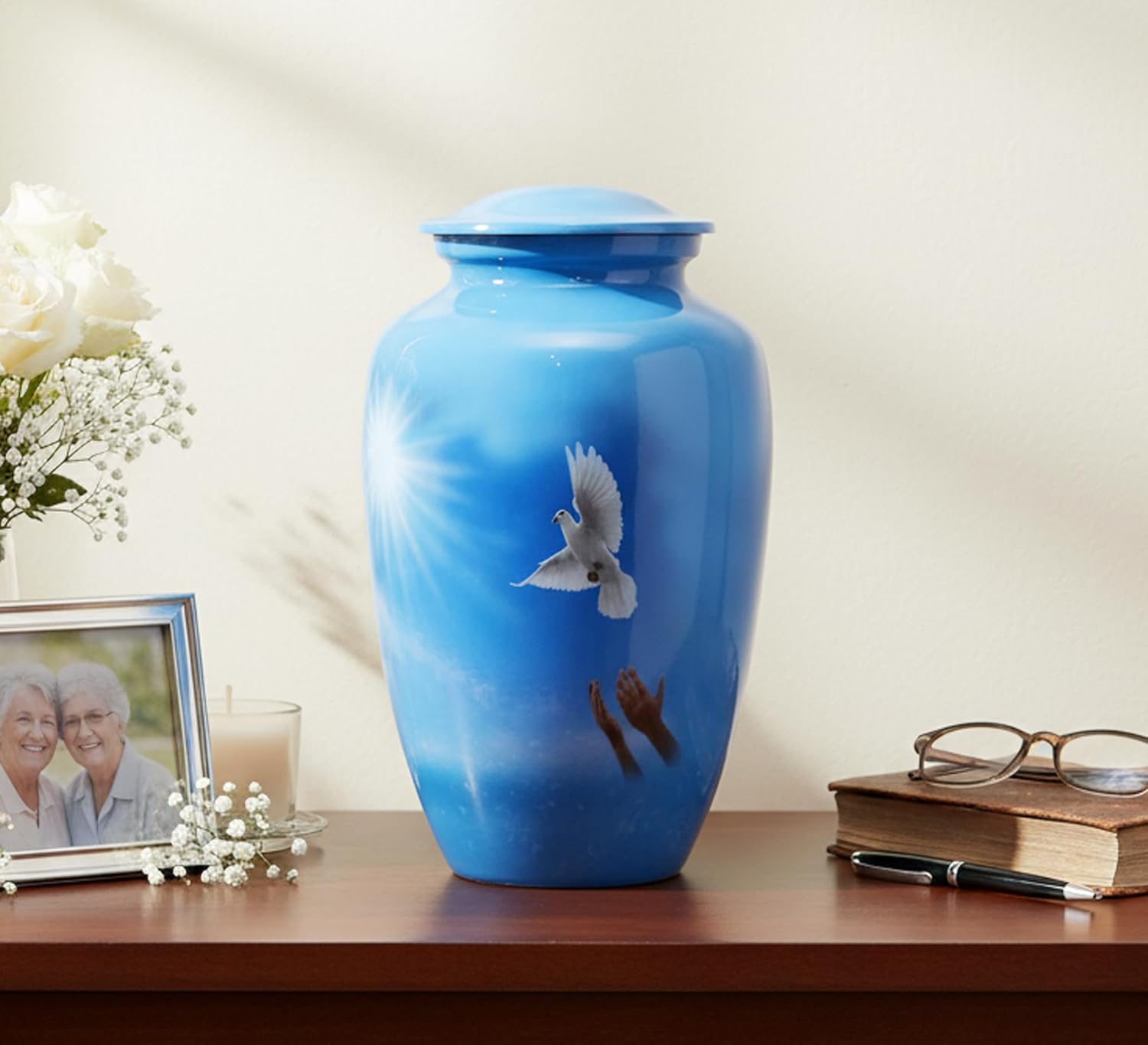 eSplanade Metal Cremation Urn Memorial Jar Pot Container | Full Size U ...